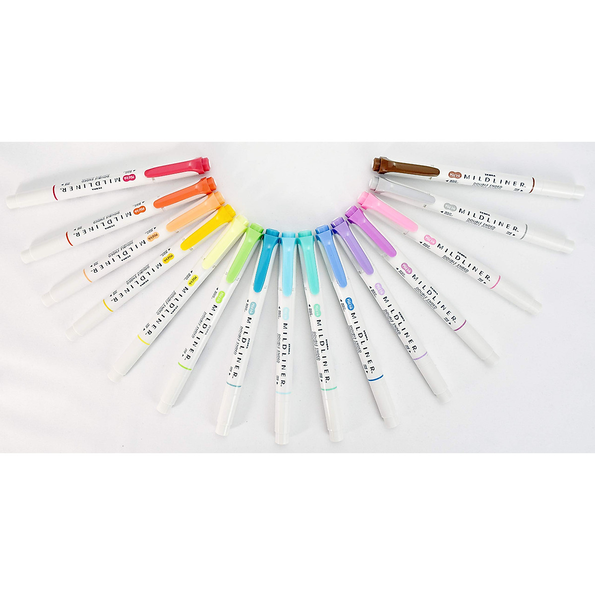 Zebra Pen Mildliner, Double Ended Highlighter, Broad and Fine Tips, Assorted Colors, 15 Pack
