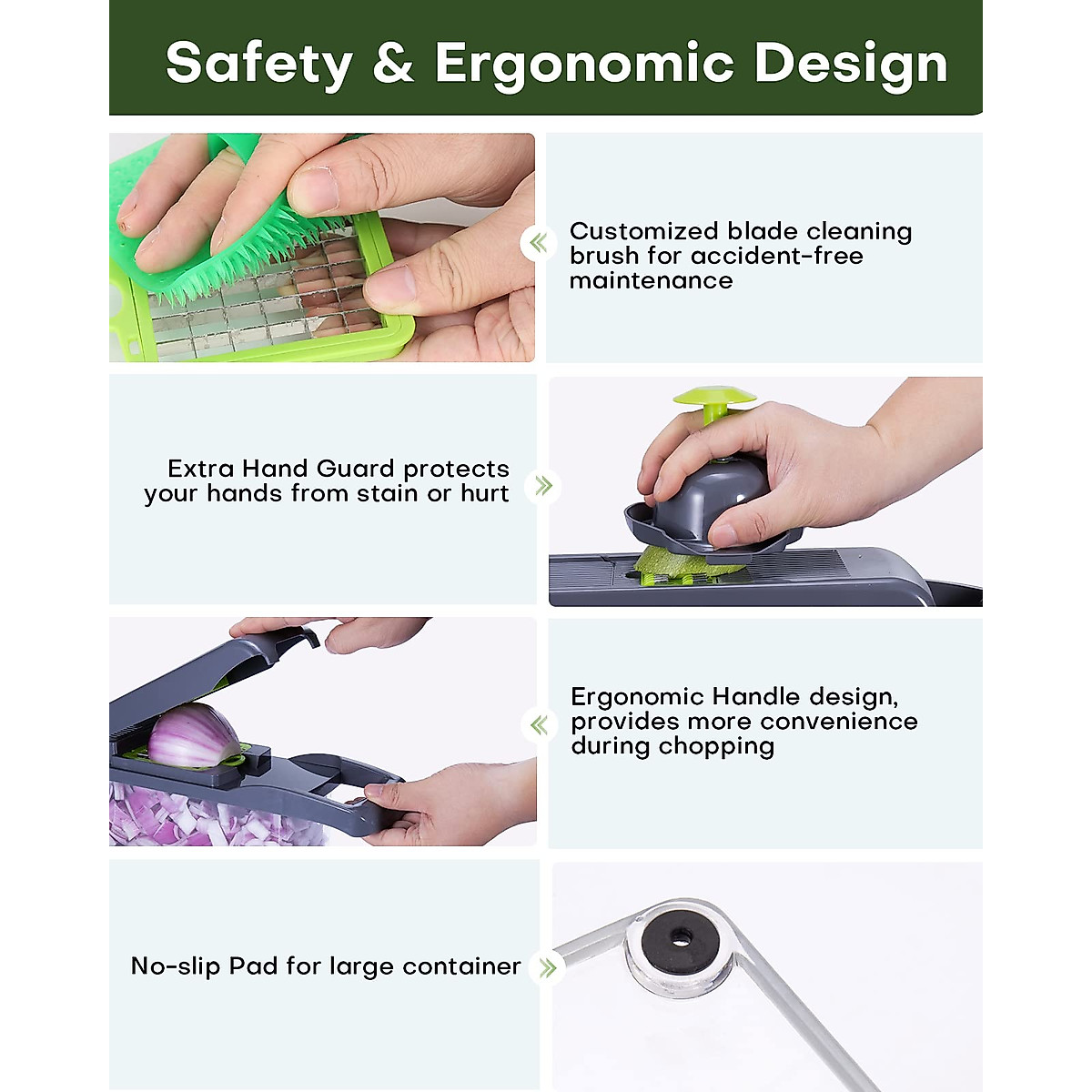 17-in-1 Vegetable Chopper with 9 Blades, Container and Drain Basket - For Veggies, Fruits, Onions, Potatoes, Carrots