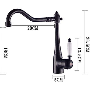 Bathtub Faucet Nostalgia Kitchen Mixer Sink Faucet Country House,Single Lever Mixer Water Tap with Ceramic Brass Handles,360 ° Swivel Ceramic Handles