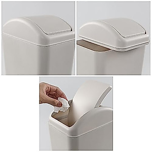 Ramddy Slim Trash Can, 14 Liter Modern Swing Garbage Bin