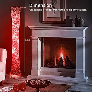 Fovaa Floor Lamp, 61" LED Floor Lamps for Living Room Bedroom,Soft Light Lamp Ambient Lighting,RGBWW Color Changing Dimmable with Remote Control Modern Standing Tall Lamp(Remote Control&Assembly)