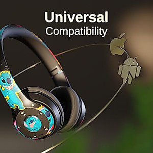 Disney Lilo & Stitch Bluetooth Over-Ear Headphones, Wireless Foldable Headset with Built-in Microphone - Lilo & Stitch Design, for Adults and Kids, Comfortable Auriculares: Electronics