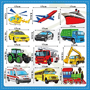 Pajean 54 Pieces Transportation Birthday Party Decorations Cars Theme Party Hanging Swirl Decor for Kids Vehicles Birthday Party Transportation Party Baby Shower Supplies