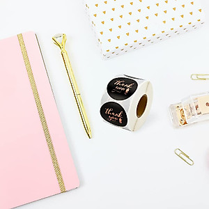 Thank You Stickers , 600 pcs 1.57inch Rose Gold Foil Thank You Labels for Small Business, Wedding, Birthday, Party