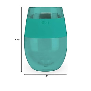 HOST Cooling Cup, Set of 1 Double Wall Insulated Freezable Drink Chilling Tumbler with Freezing Gel, Glasses for Red and White Wine, 1 Count (Pack of 1), Green