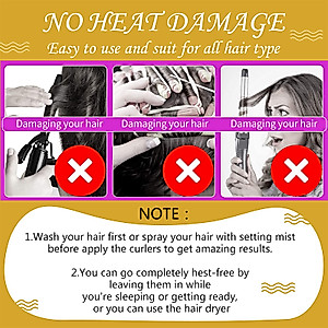 42 Pieces Spiral Curlers Wave Curls Kit, No Heat Hair Curlers Styling, 40 Pieces Hair Curler Rollers Curling Rods 2 Pieces Styling Hooks for Hair Supplies (7.87 Inch)