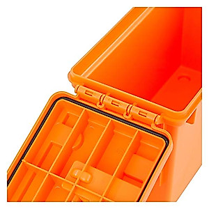 Sheffield 12630 Field Box, Pistol, Rifle, or Shotgun Ammo Storage Box, Tamper-Proof Locking Ammo Can, Water Resistant, Made in The U.S.A, Stackable, Orange