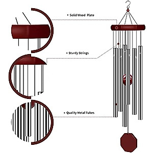 4 Pack Pgzsy Memorial Wind Chimes Outdoor Large Deep Tone, Outdoor Sympathy Wind-Chime Personalized with 6 Tuned Tubes, Elegant Chime for Garden Patio Balcony and Home
