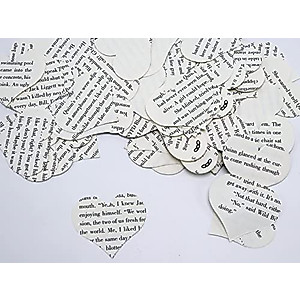 Book Page Heart Confetti 2 Inch Shapes Classic Novel 200 Piece Party Decorations Literary Theme Wedding Decor
