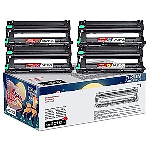 4-Pack (K/C/M/Y) DR221CL Drum Unit High Yield | LVE Compatible Replacement for Brother DR-221CL DR221 DR-221 Drum for HL-3140CW HL-3150CDN HL-3170CDW HL-3180CDW MFC-9130CW MFC-9140CDN Printer