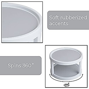Smart Design 2-Pack Lazy Susan Turntable - 2-Tier - 10 Inch - Non-Slip Lining & Feet - BPA Free - Cupboard, Fridge, Spice, Cabinet, Countertop, Pantry, Storage, Kitchen Organizer