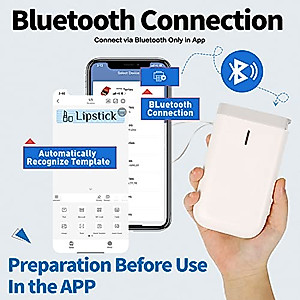 LMASBLTER D11 Label Maker Small Label Printer Handheld Portable Bluetooth Label Maker Machine with Tape,Mini Bulk Printer for Small Business Home Office Compatible iOS Android USB Rechargeable-White