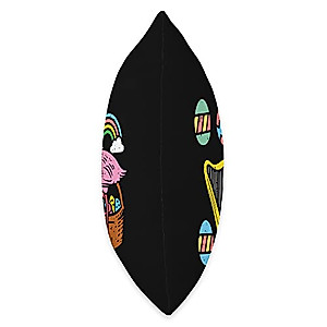 Easter Decor Women Men Kids Children Easter Gift Easter Flamingo Bunny Ears Eggs Harp Cute Women Girls Kids Throw Pillow, 16x16, Multicolor