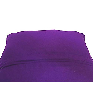 Saffron Decorative Floor Cushion Cover Extra Large Pillowcase Purple 32x32 inch (80x80 cm) Cotton Piping Solid Removable Cover, Insert not Included