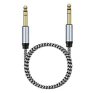 Morelecs 1/4 inch TRS Cable 20ft - 6.35mm (1/4) TRS to 6.35mm (1/4) TRS Stereo Audio Cable Male to Male Heavy Duty 6.35mm Male to Male Stereo Jack Balanced Audio Path Cord