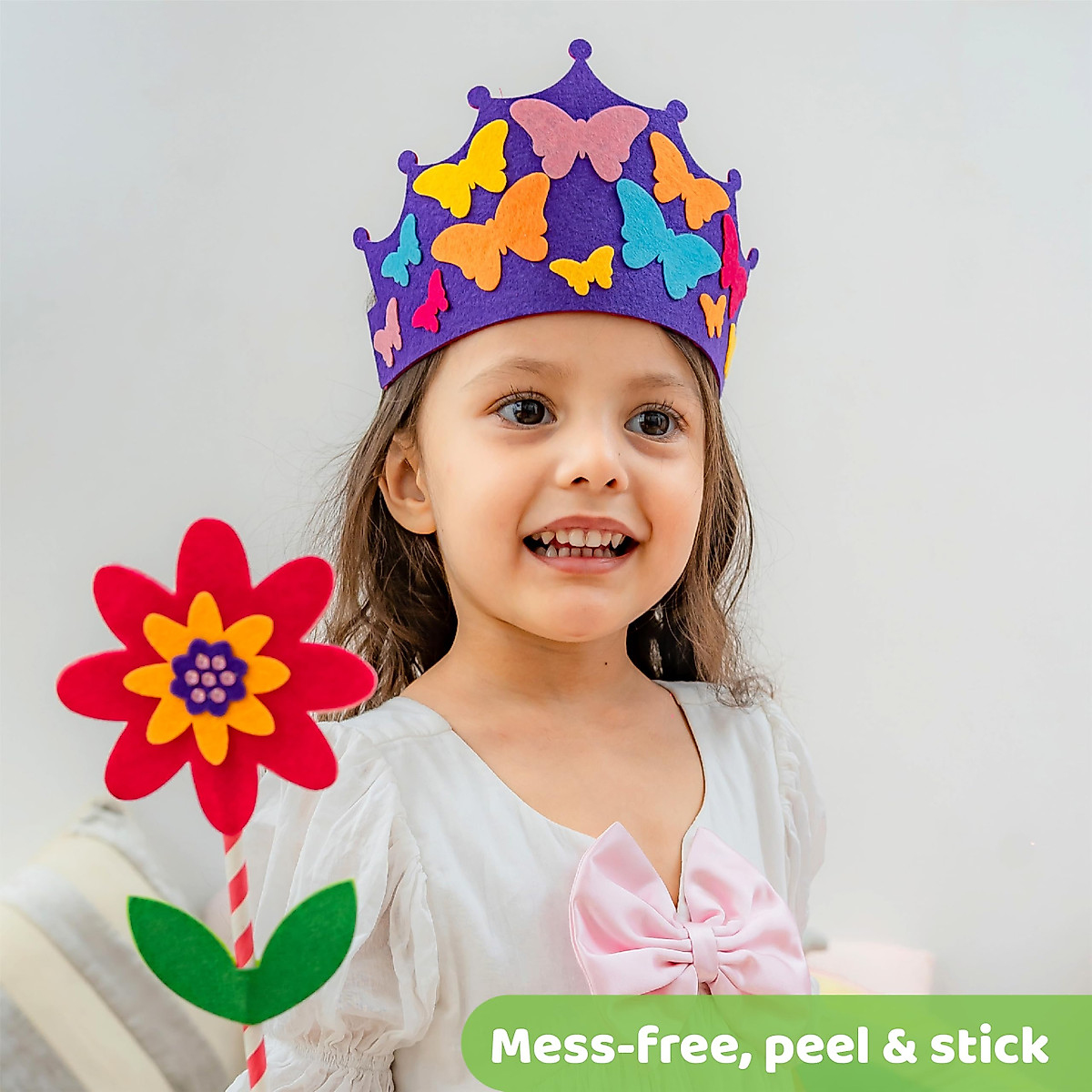 jackinthebox Butterflies Costume Craft kit for 3 to 5 Year olds, 3 Craft Projects, No Mess Art for Kids, Craft Kits & Supplies, DIY Creative Activity, Great Gifts for Girls Ages 3 4 5