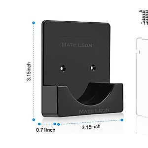 ShowerCurtain Rod Holder Wall Mount–Bathroom Pole Retainer BracketsI Adhesive Shower Curtain Rod Holder | Stainless Steel Screw for Drilling Installation | Invisible Wall Mount Holder | 2 Pack (Black)