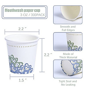 Lamosi 300 Pack 3 oz Disposable Bathroom Cups, 3oz Paper Cups for Bathroom, Mouthwash Cups, Mini Paper Cups for Parties, Picnics, Barbecues, Travel and Events