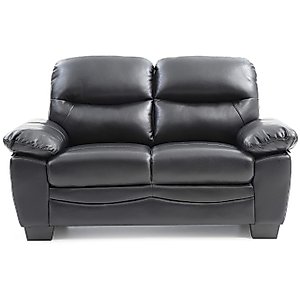 Glory Furniture Marta Upholstered Love Seat, Black Faux Leather