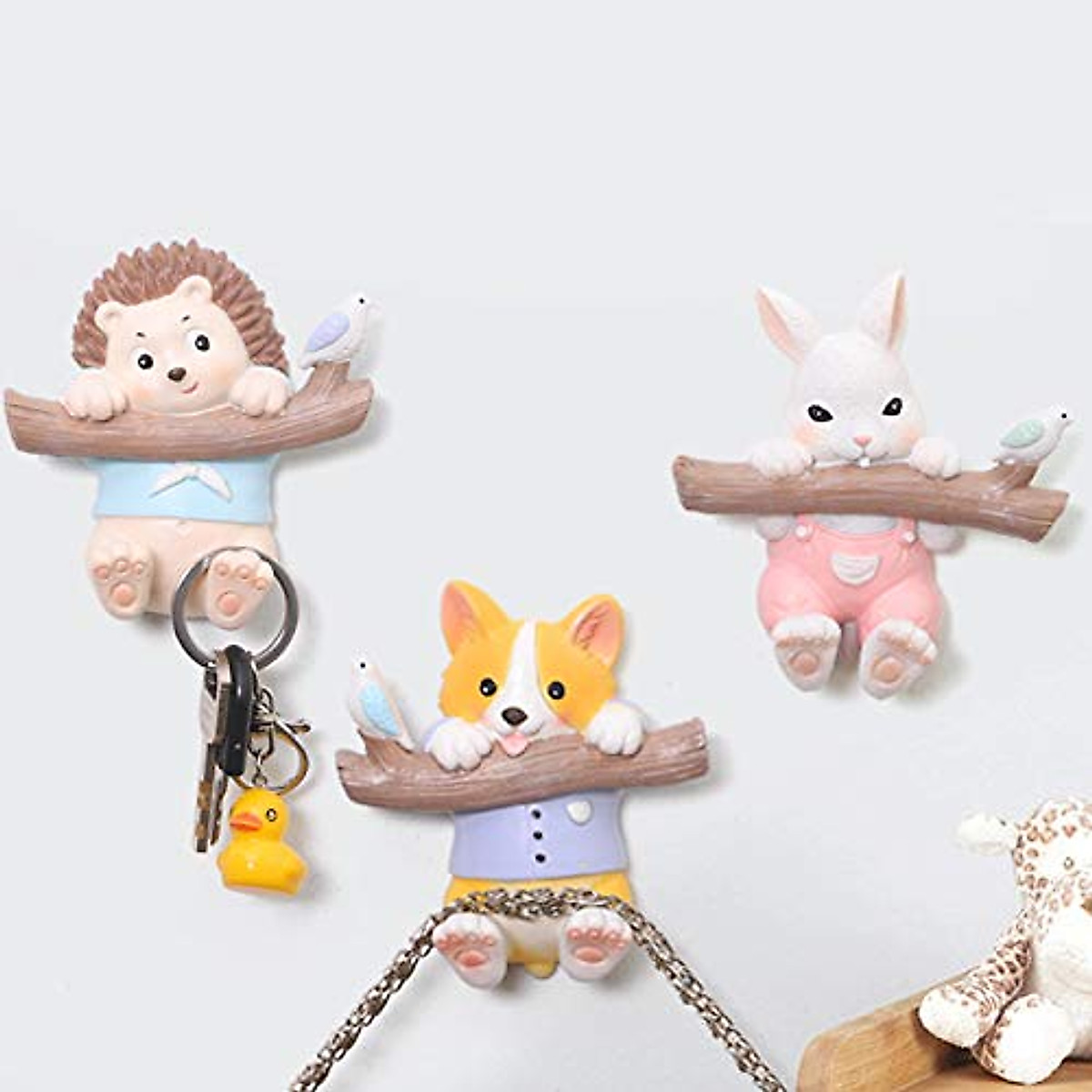 CmfyArt Cute Cartoon Animal Wall Hooks, Coat Hooks Wall Mounted Creative Holding Tree Trunk Animals Hooks Heavy Duty Robe Hat Rack Hooks for Hanging Bathroom Towels Clothes Hanger Plug Holder -Sloth