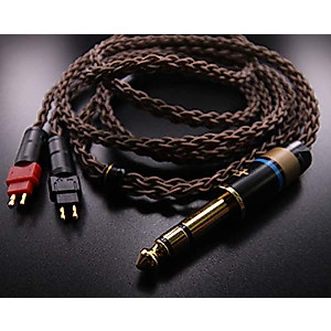 KK Cable MI-O Replacement Audio Upgrade Cable Compatible for HD650 HD600 HD580 HD525 HD565 Headphone, 6.35mm 1/4" TRS Plug, MI-O (2M(6.5ft))