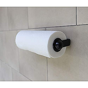 Home Basics Wall Mounted Plastic Paper Towel Holder (Black)