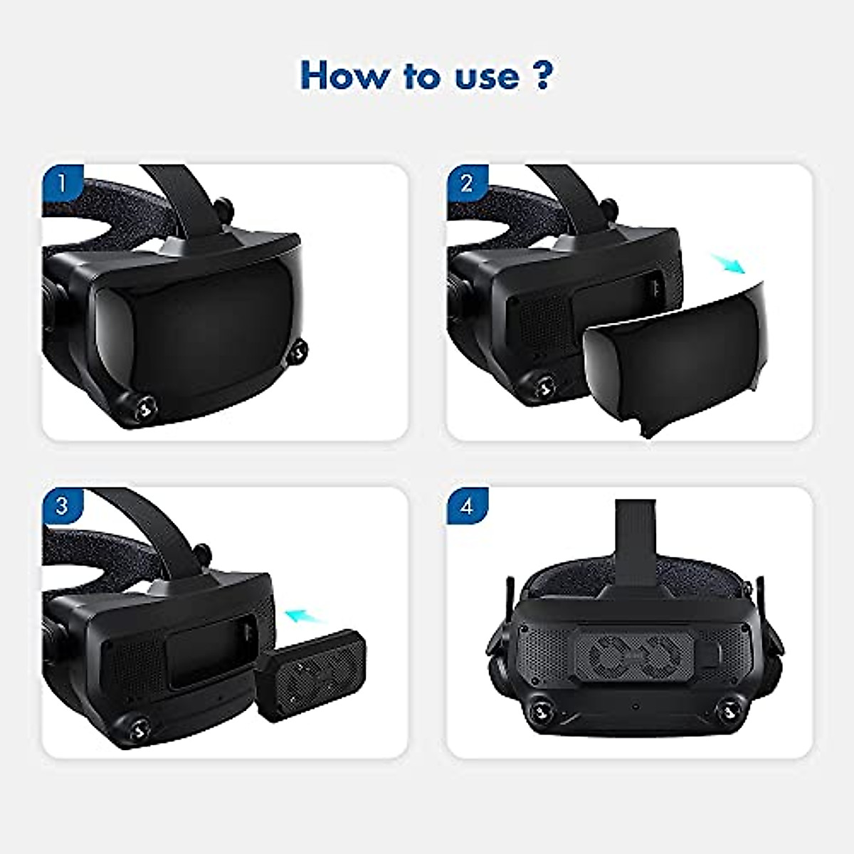 KIWI design USB Radiator Fans Cooling Heat and Sweat-Proof Head Strap Cover for Valve Index Acessories