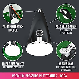 PuttOUT Premium Pressure Putt Trainer - Perfect Your Golf Putting (Orca)