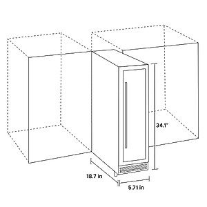 Koolatron 7 Bottle Slim 6-Inch Wine Cooler Refrigerator Built In Under Counter Wine Fridge with Digital Touch Controls Front Venting Design Stainless Steel Door Frame for Home or Office