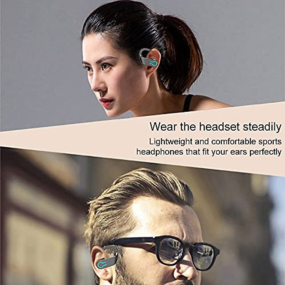 SLuB Bluetooth 5.1 Sport Headphones,Wireless Earbuds with Charging Case and Earhooks,15Hrs Playtime Waterproof Over Ear Earphone with Noise Cancelling Mic,6D Stereo HiFi for Running/Workout/Gym