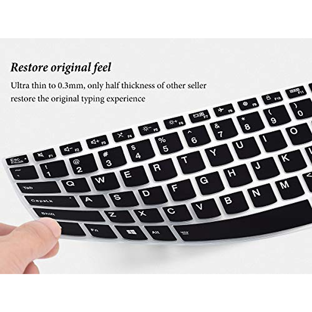 Keyboard Cover for Lenovo Yoga 7i 5i 2-in-1 14"/Lenovo Flex 5 14" 2-in-1 Laptop/Lenovo Flex 5 14"/ Lenovo Idepad S540 14/ThinkBook 14 Gen 2,Keyboard Protector Skin for Lenovo Ideapad 5 14"-Black