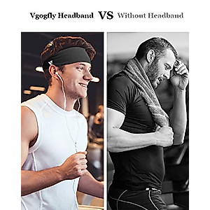 Vgogfly Running Headbands for Men Sweatbands Sports Sweat Bands Mens Workout Thin Fitness Gym Yoga 4 Pack