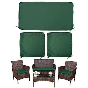 Snubbull 3 Pack Outdoor Patio Seat Cushions Replacement Covers Fit for 4 Pieces 4-Seater Wicker Rattan Patio Conversation Set Loveseat Chair Couch Furniture,36x18x2,18x18x2,Burgundy-Cover Only