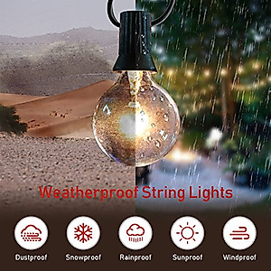 GUDDL Outdoor String Lights 25feet Patio Lights with 27 G40 Bulbs (2 Spare) Connectable Yard Hanging Lights for Party Tents Patio Gazebo Porch Deck Bistro Backyard Balcony Pergola Outside Decor