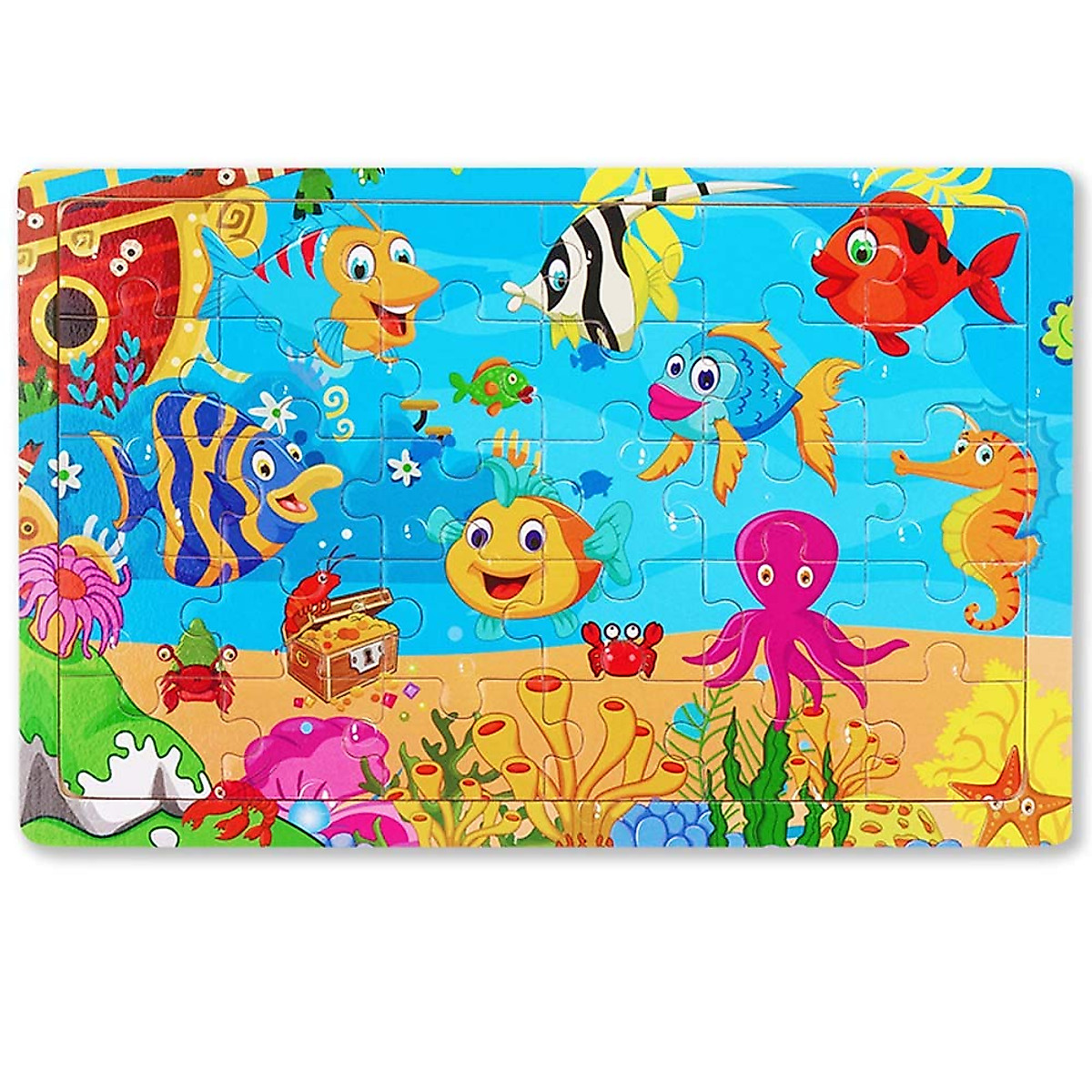 Wooden Jigsaw Puzzles for Kids Age 3-5 Year Old 30 Piece Colorful Wooden Puzzles for Toddler Children Learning Educational Puzzles Toys for Boys and Girls (4 Puzzles)