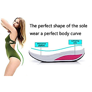 CN-Porter Ladies Soft Rocker Shoes Womens Mesh Sports Tennis Shoes Lace Up Wedges Platform Shoes Lightweight Fitness Walking Shoes Grey, 7