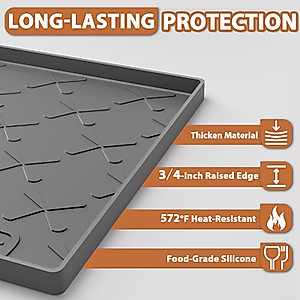 SIKADEER Thicken Under Sink Mat 22" x 19", Waterproof Food-Grade Silicone Tray, Reinforced Protector for Bathroom and Kitchen Cabinets, Easy to Clean, Flexible Shelf Liner Drip Tray