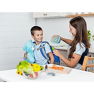 bryantye Set of 4 Collapsible Silicone Food Storage Containers with Lids, Foldable Meal Prep Sets, BPA Free Silicone Bento Lunch Boxes for Kitchen and Camping, Dishwaser Safe, Blue