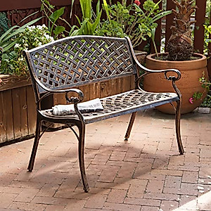 Christopher Knight Home Eastwood Antique Copper Cast Aluminum Bench