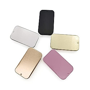 FSYEEL 6 Pieces Mini Metal Slide Top Tin Containers Rectangular Empty Hinged Tins Box, Portable Case for Soap Box Small Storage Kit for Pills Candies and Bead Crafts Storage Home Organizer