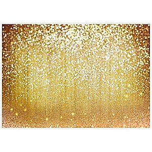 Allenjoy 7x5ft Happy Birthday Backdrop Golden Bokeh Spots (Not Glitter Sequin) Photography Background for Graduation Bday Wedding Bridal Baby Shower Party Decor Banner Portrait Photo Booth Props