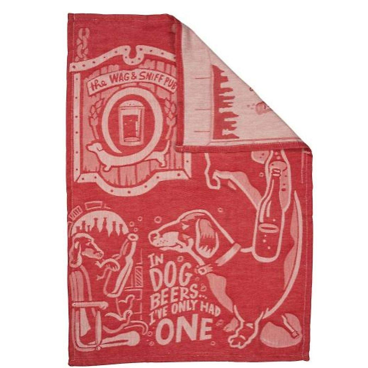 Primitives by Kathy Jacquard Dish Towel - in Dog Beers I've Only Had One