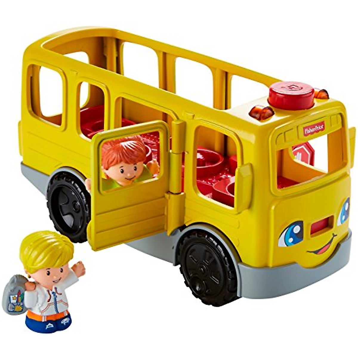 Fisher-Price Little People Musical Toddler Toy Sit with Me School Bus with Lights Sounds & 2 Figures for Ages 1+ Years