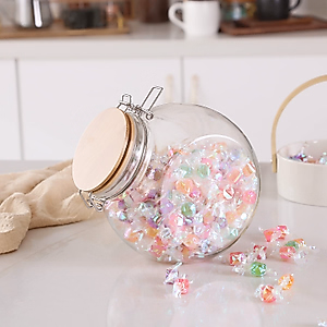 KKC HOME ACCENTS Glass Candy Jar,Cookies Jar with Airtight Lid,Vacuum Sealed Candy Jar with Lid for Candy Buffet,Cookie,Snack,68 Fluid oz,Seals Tightly