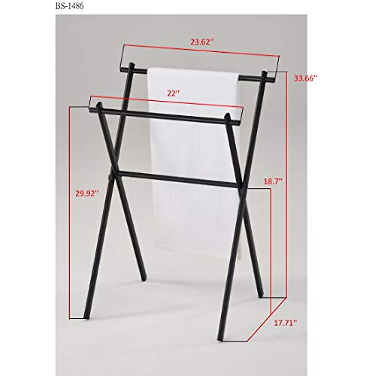 Kings Brand Furniture - Metal Freestanding 2-Tier Bathroom Towel Rack Stand, Black