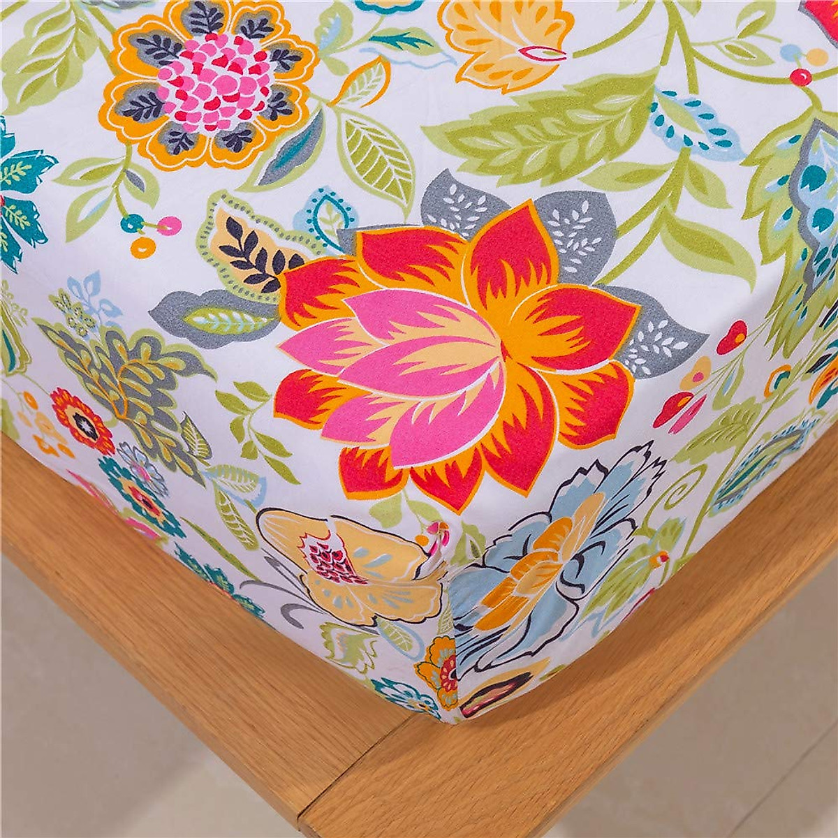 Bedlifes Full Size Sheet Sets Ultra Soft Breathable Silky Flower Bed Sheets Deep Pocket 100% Microfiber Bedding Sheets 4 Piece Full Size Floral Spring