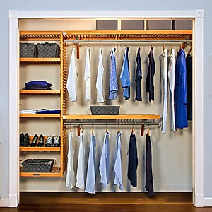 John Louis Home 16in Deep Deluxe Closet Organizer - Honey Maple Finish