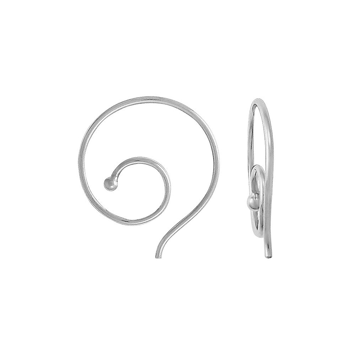 Boma Jewelry Sterling Silver Spiral Pull Through Hoop Earrings (5/8 Inch)