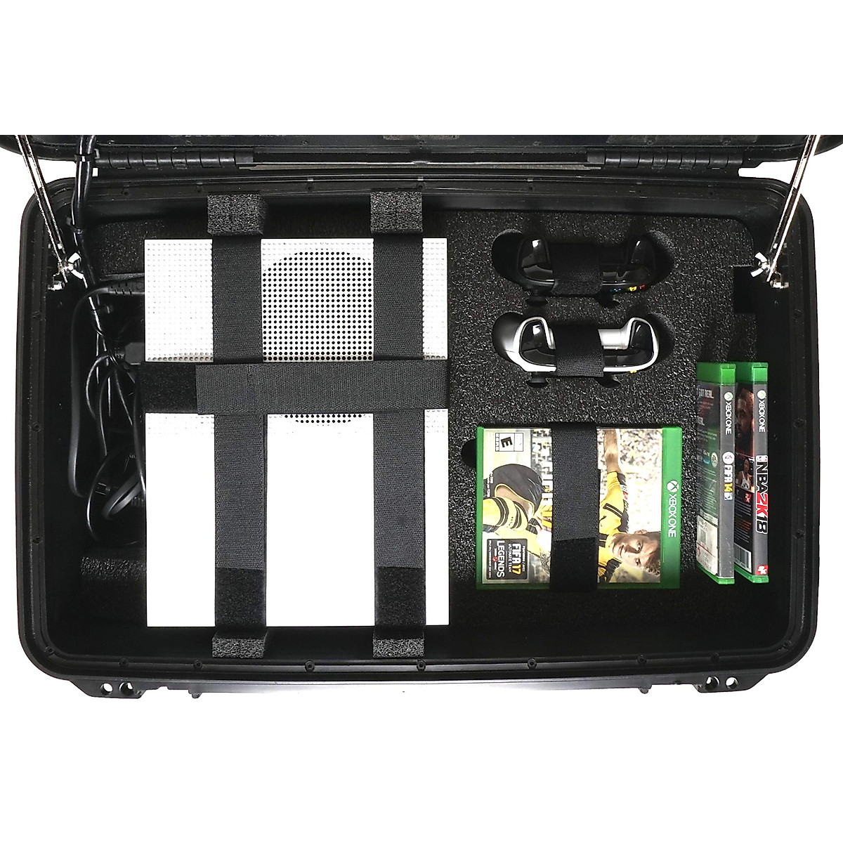 Case Club Gaming Station fits Xbox One X/S. Portable Gaming Station with Built-in 24" 1080p Monitor, Storage for Controllers, Games, and Included Speakers (Xbox & Accessories Not Included)