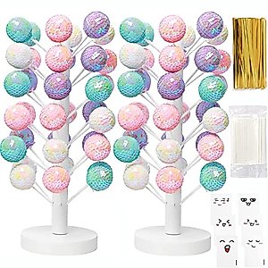 2 Pieces Cake Pop Stand, 72 Hole Cake Pop Holder Lollipop Stand Candy Table Display Dessert Stands for Wedding Birthday Baby Shower Parties Christmas